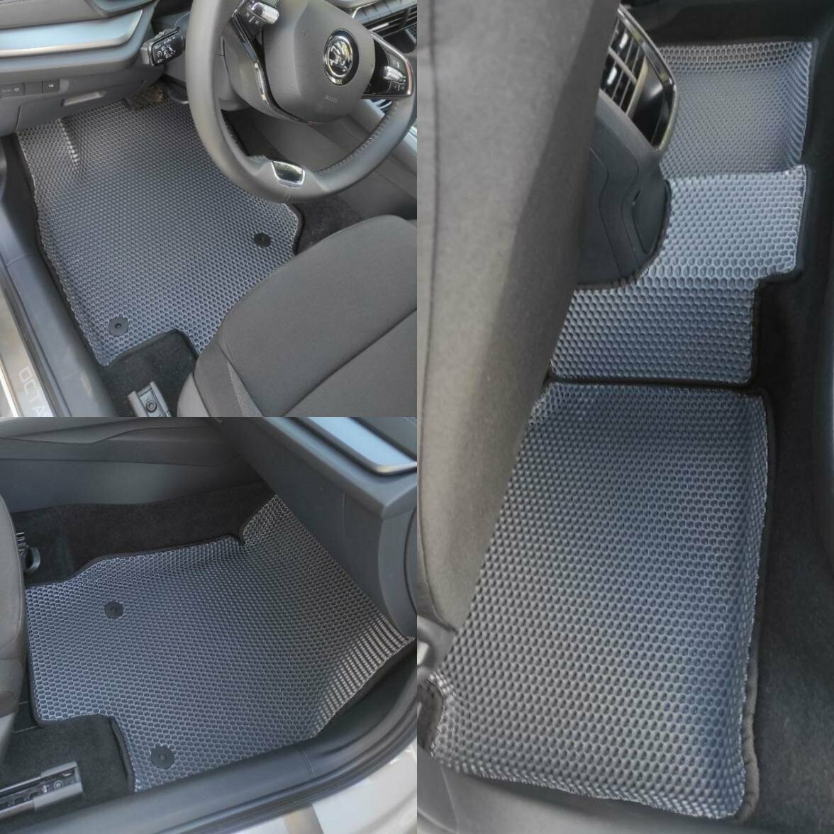 Автомобильные коврики EVA с бортами для Skoda Octavia IV A8/Шкода Октавия 4 А8 (2019-2022г. в.)