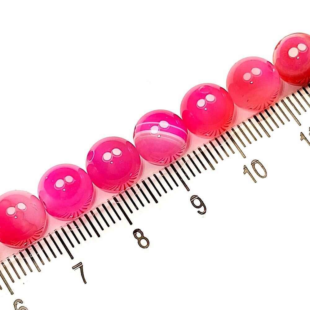 Натуральная бусина Агат розовый 0004388 шарик 8 мм, цена за 10 шт.