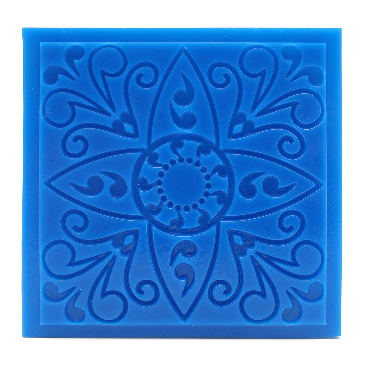 Текстурный коврик (лист) для лепки и творчества 'Орнамент цветок', 9*9*0,3 см, HappyClay