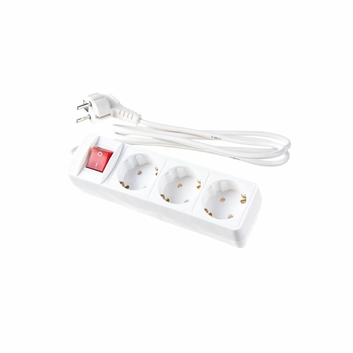 Сетевой удлинитель ТМ СОЮЗ 1.5м 3роз. (ПВС) 3500W с выключателем с з/к