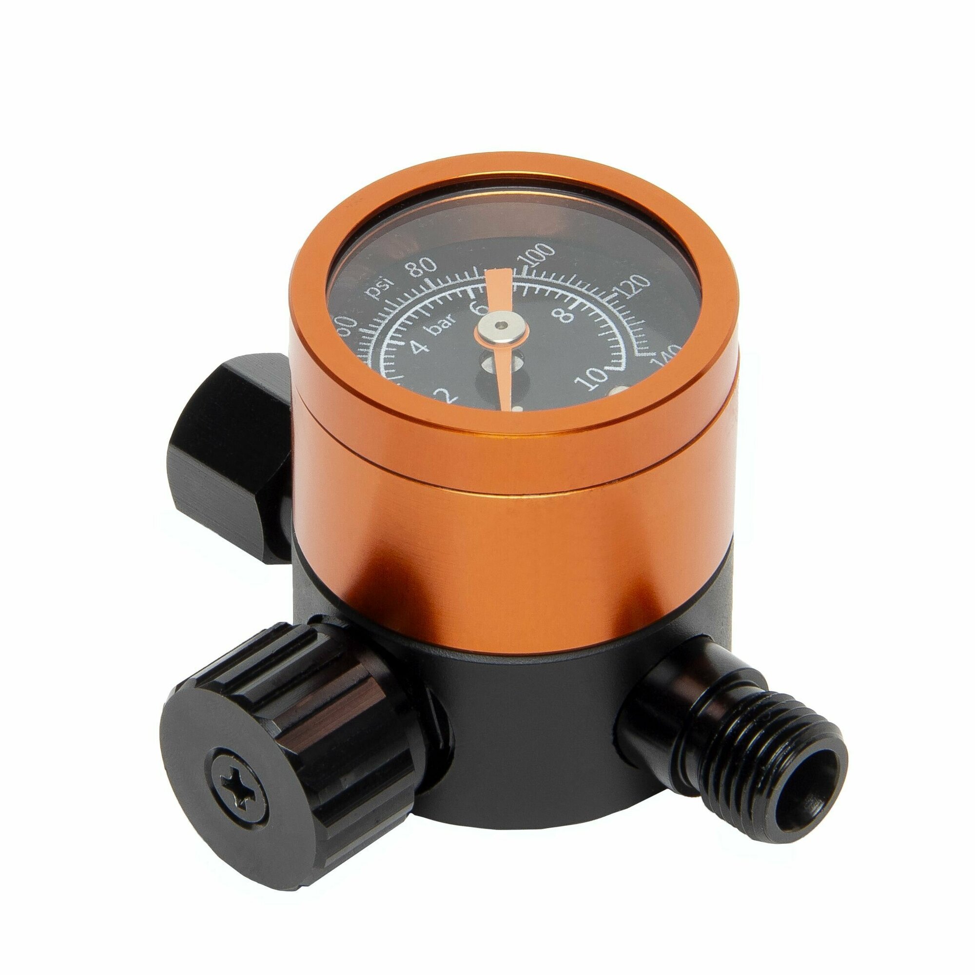 Манометр для краскопульта с регулятором давления AIMS PRO, золото.