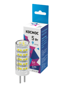 Светодиодная лампа космос 5Вт G4 220В 4500К, керамика.