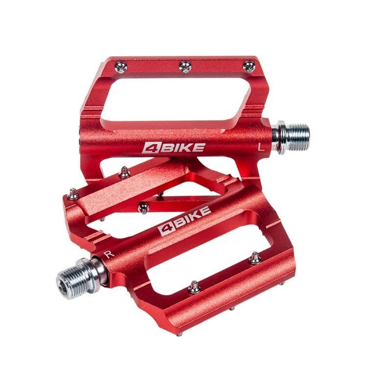 Педали велосипедные 4BIKE K315SRED 116х98х16 мм с промподшипниками Cr-Mo ось