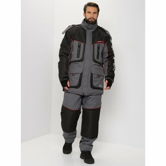 Костюм зимний Huntsman Siberia LUX цвет Серый/Черный ткань Breathable разм. 44-46/182-188