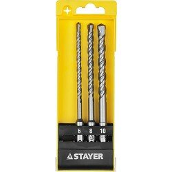 Stayer Набор "MASTER": Буров по бетону, хвостовик "SDS-Plus", в боксе, d 6,8,10 -160мм, 3шт 29250-H3
