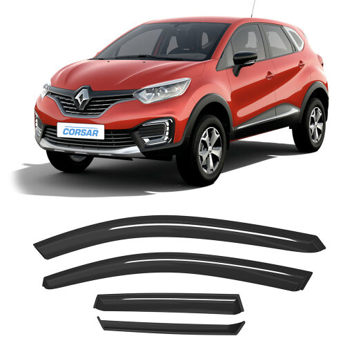 Дефлекторы Voron Glass серия CORSAR для Renault Kaptur 2016-н. в. накладные 4шт