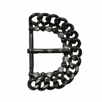 GB 1501 Micron пряжка со стразами 50x36 мм №06 черный никель прозрачный аксессуар