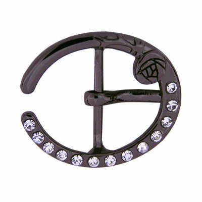 GB 1302 Micron пряжка со стразами 25x30 мм №06 черный никель прозрачный для рукоделия