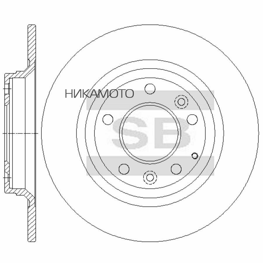 SANGSIN BRAKE SD4435 Диск тормозной, задний