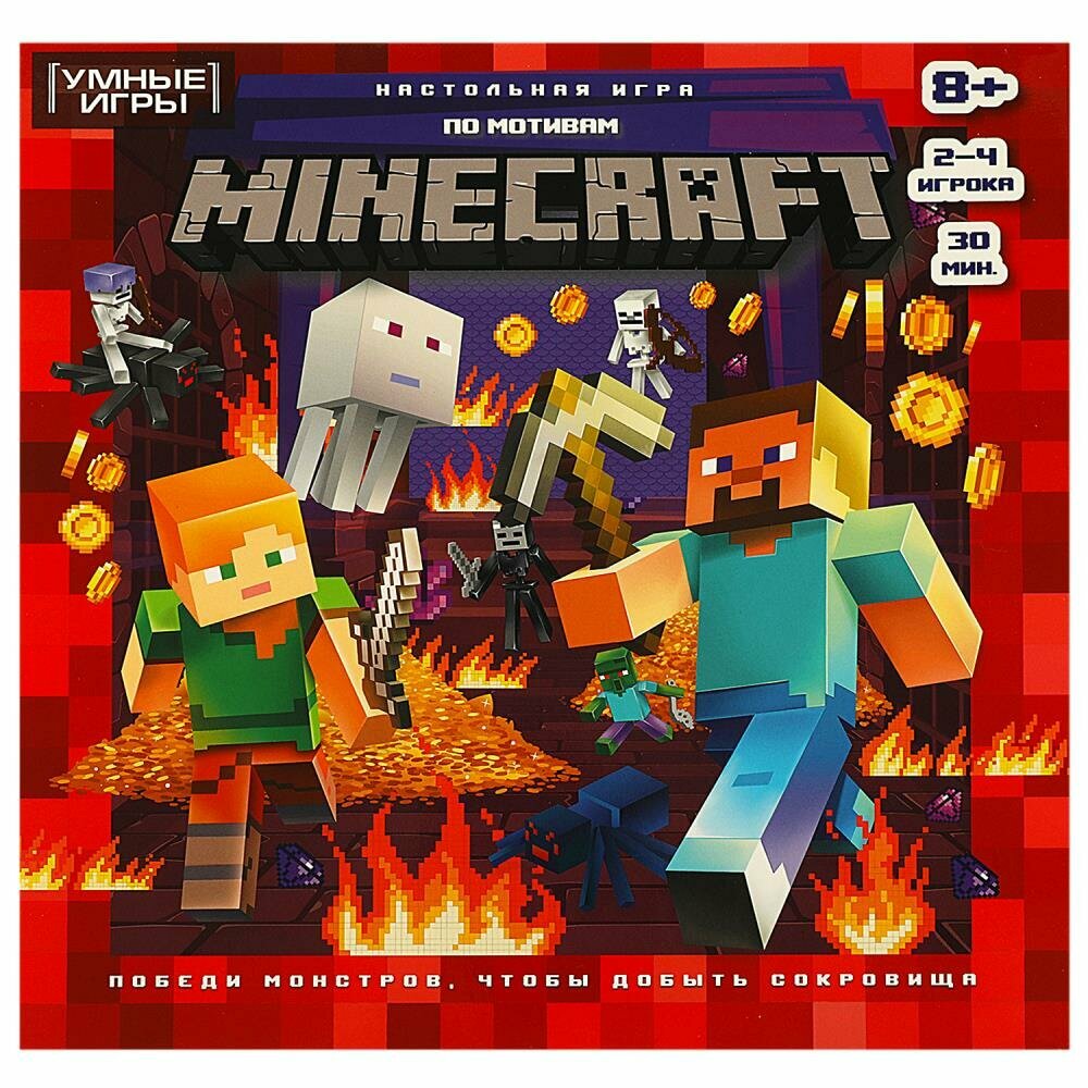 Настольная игра-ходилка По мотивам Майнкрафт, 40 карточек Умные игры 4650250598046