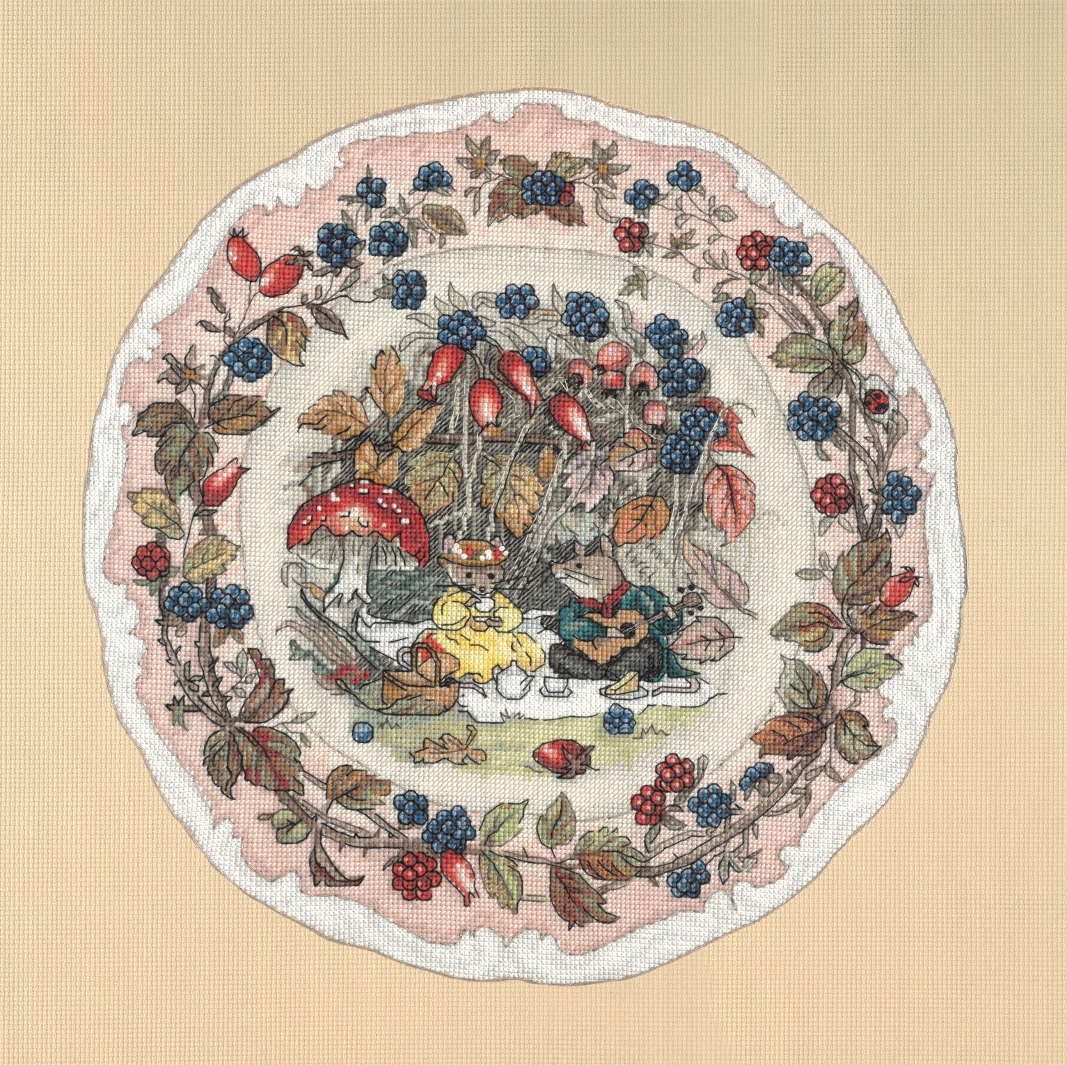 Набор для вышивания нитками "Ежевичное свидание"