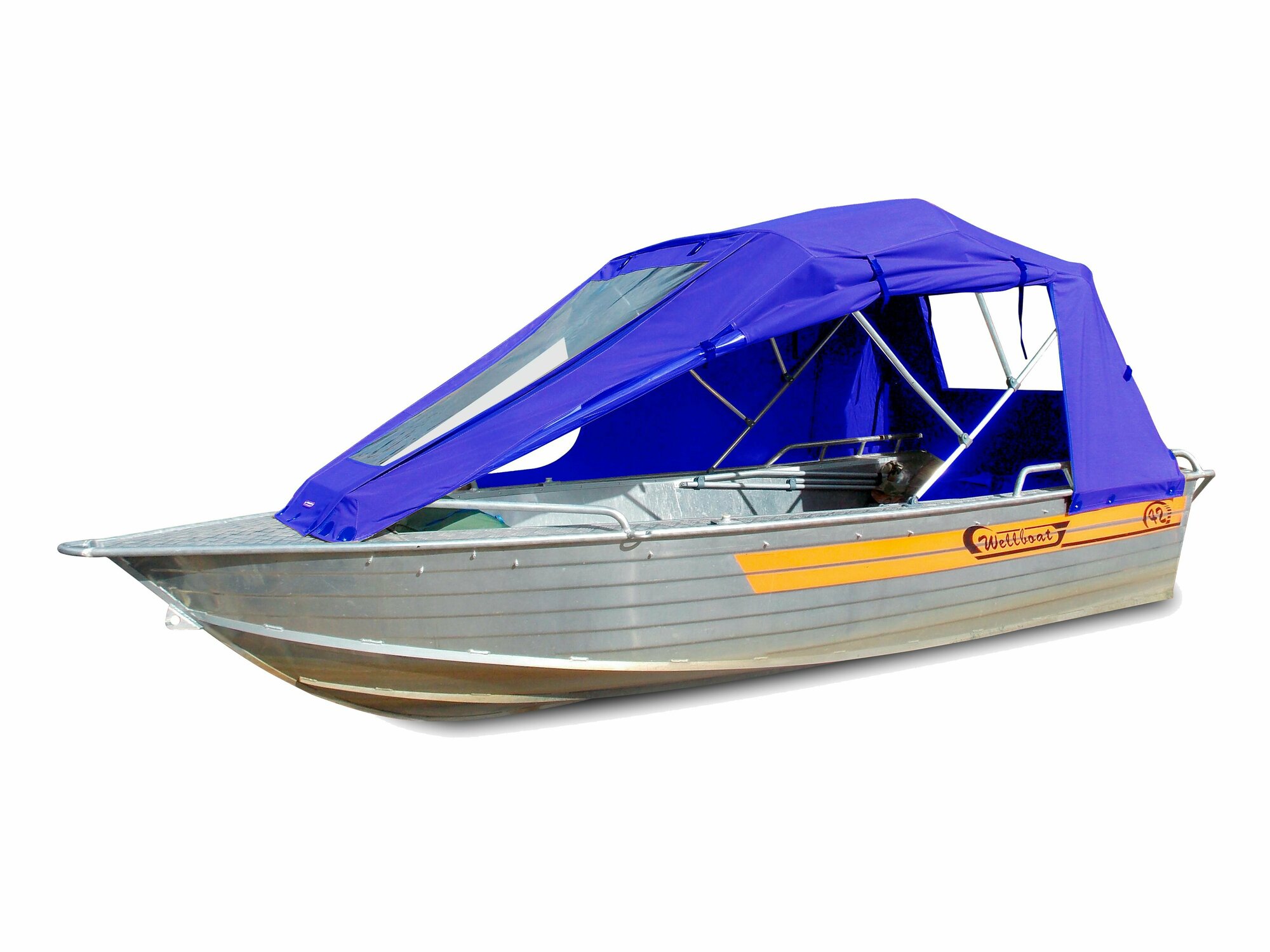Wellboat-42. Вельбот-42. Тент ходовой с дугами с креплениями