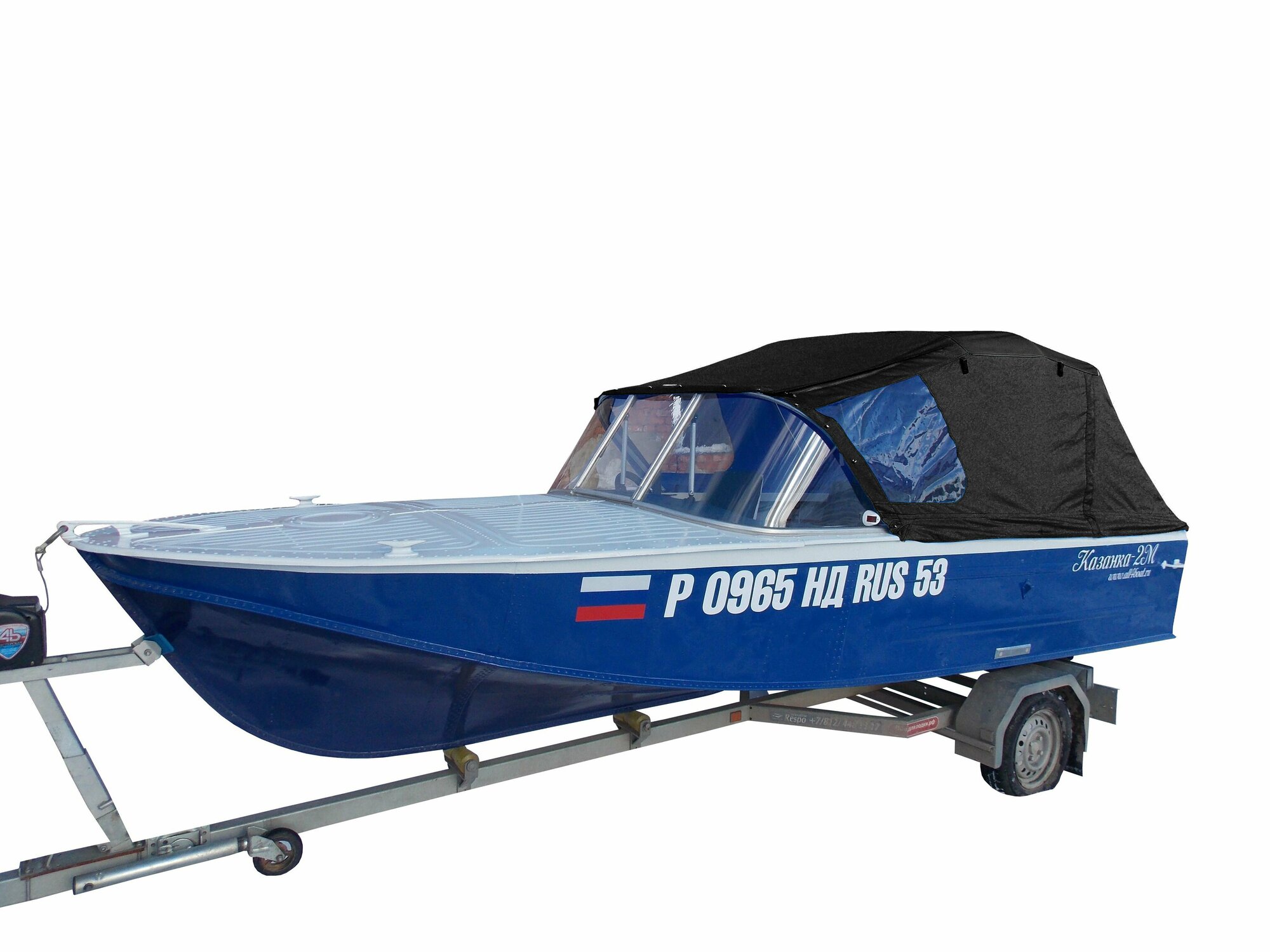 Казанка-2М. Стекло с калиткой, тент, дуги, крепление. Комплект "Длинный"