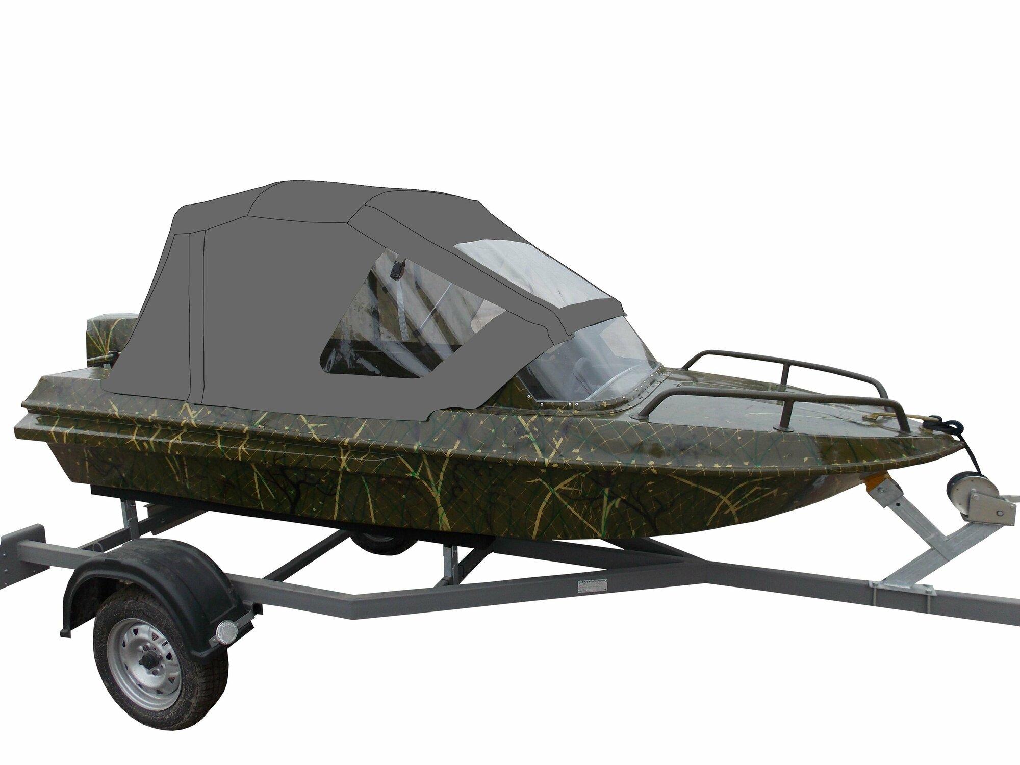 Неман-1. Тент с дугами с креплениями на штатное стекло