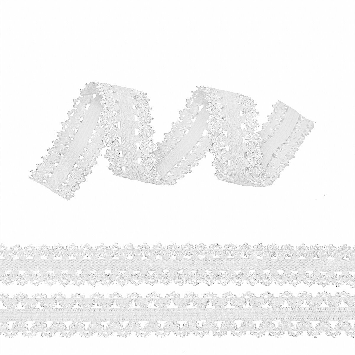 Резинка TBY бельевая ажурная, ширина 20мм, цвет F101 белый, уп.6+/-0,5м