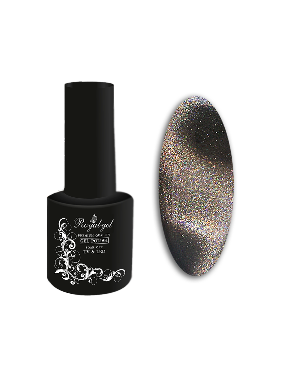 Гель лак Rоyal-gel "Голографик кошачий глаз" 10 мл. HRCER01