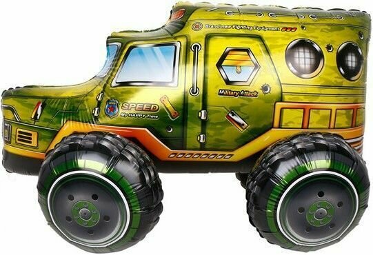 Шар 3D (25'/64 см) Фигура, Военный грузовик, 1 шт. в уп.