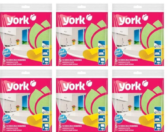 Салфетки хозяйственные, York, сухие, 5 шт, 6 уп