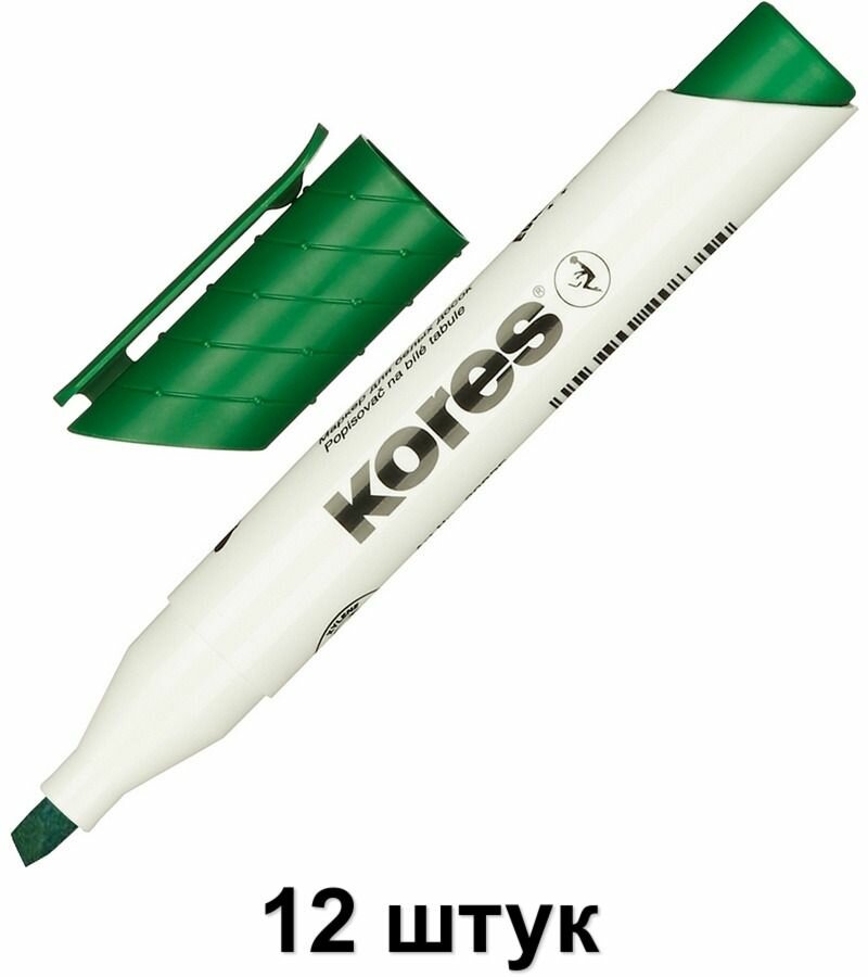 Kores Маркер для белых досок Зеленый, 3-5 мм, 12 шт