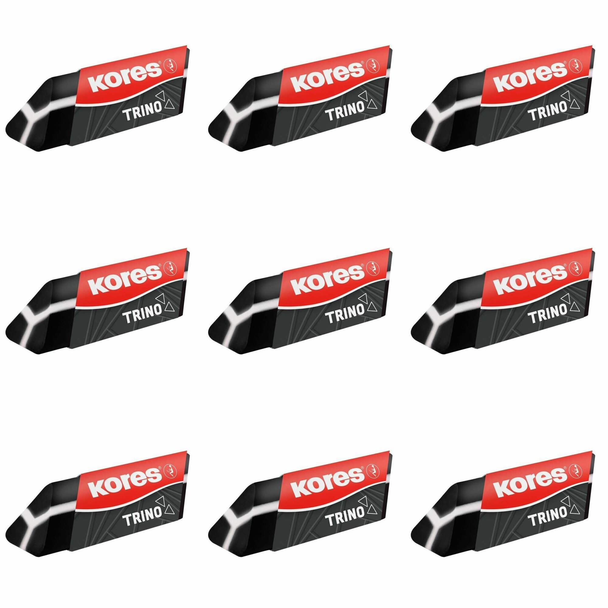 Kores Ластик Trino, черный, 9 шт