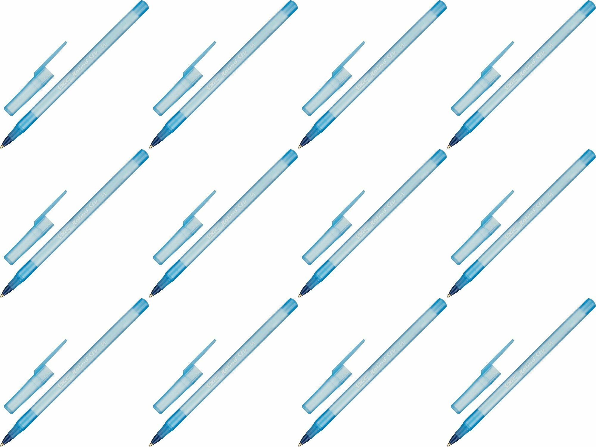 Bic Ручка шариковая неавтоматическая Раунд Стик синяя, 0,32 мм, 12 шт