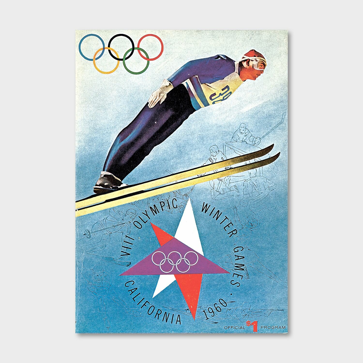 Постер для интерьера Postermarkt, Зимние Олимпийские Игры 1960, 70х100 см