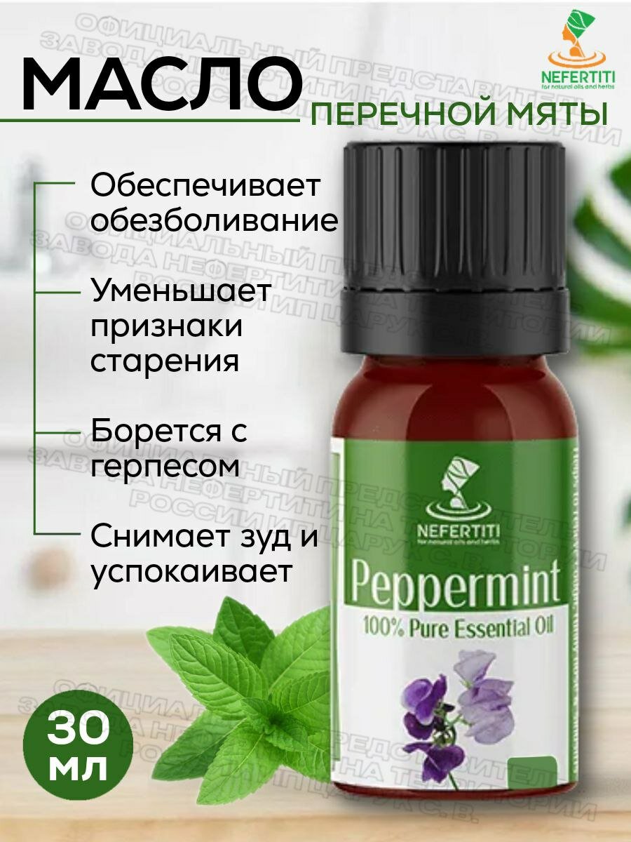Нефертити / Nefertiti For Natural Oils And Herbs Натуральное эфирное масло мяты 30 мл