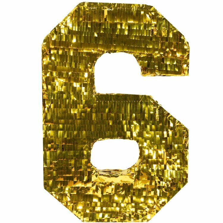 Пиньята Цифра "6" Золото