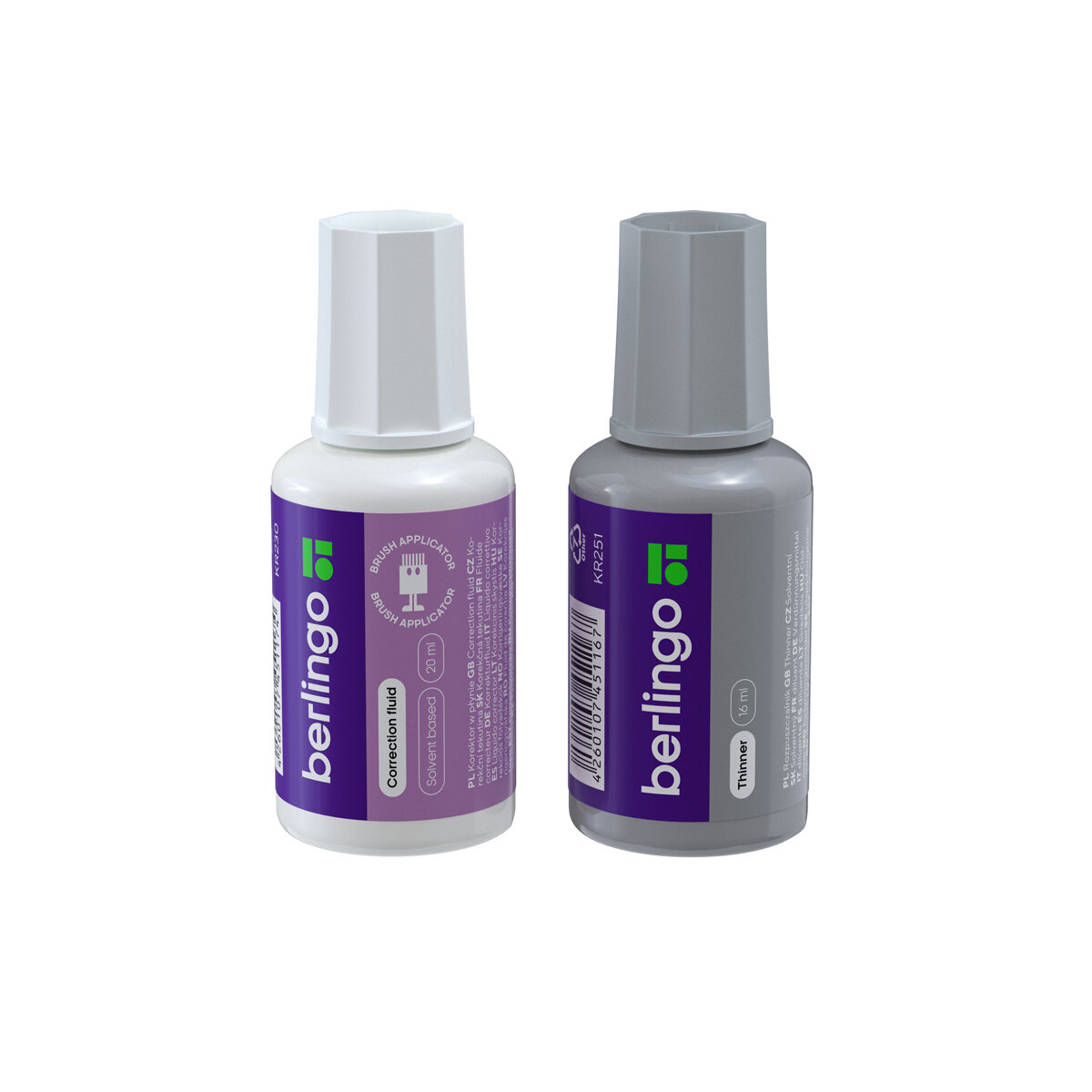 Комплект 40 шт, Корректирующая жидкость Berlingo, 20мл + разбавитель16мл