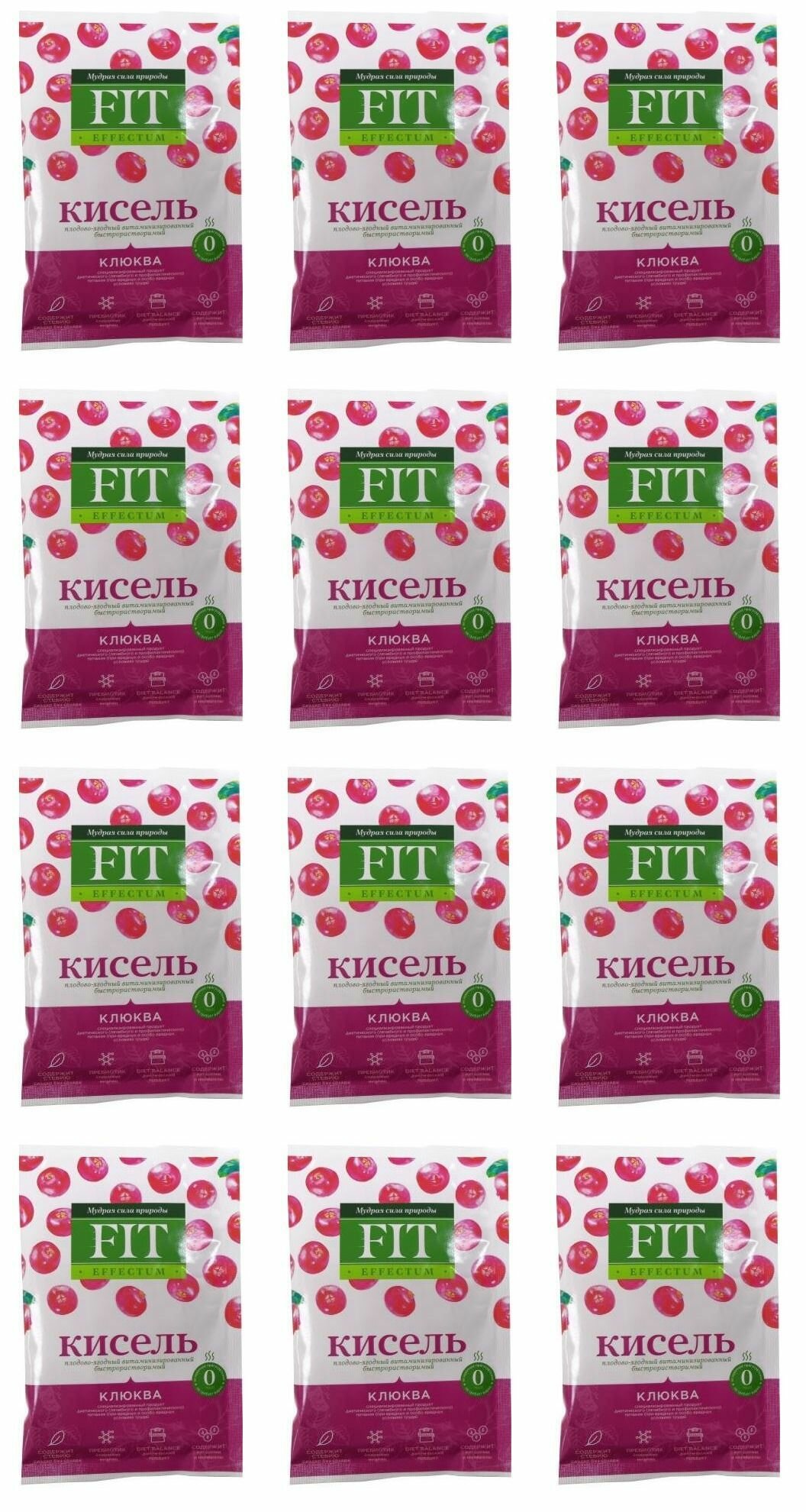 FitEffectum Кисель, клюква, 30 г - 12 шт