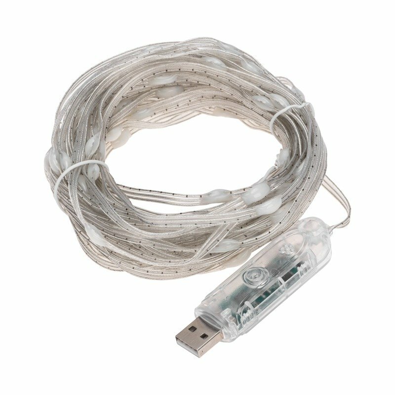 Лампы светодиодные Neon-Night Умная гирлянда Роса с крупными каплями 10м 100 LED RGB мягкий прозрачный провод IP20 USB NEON-NIGHT