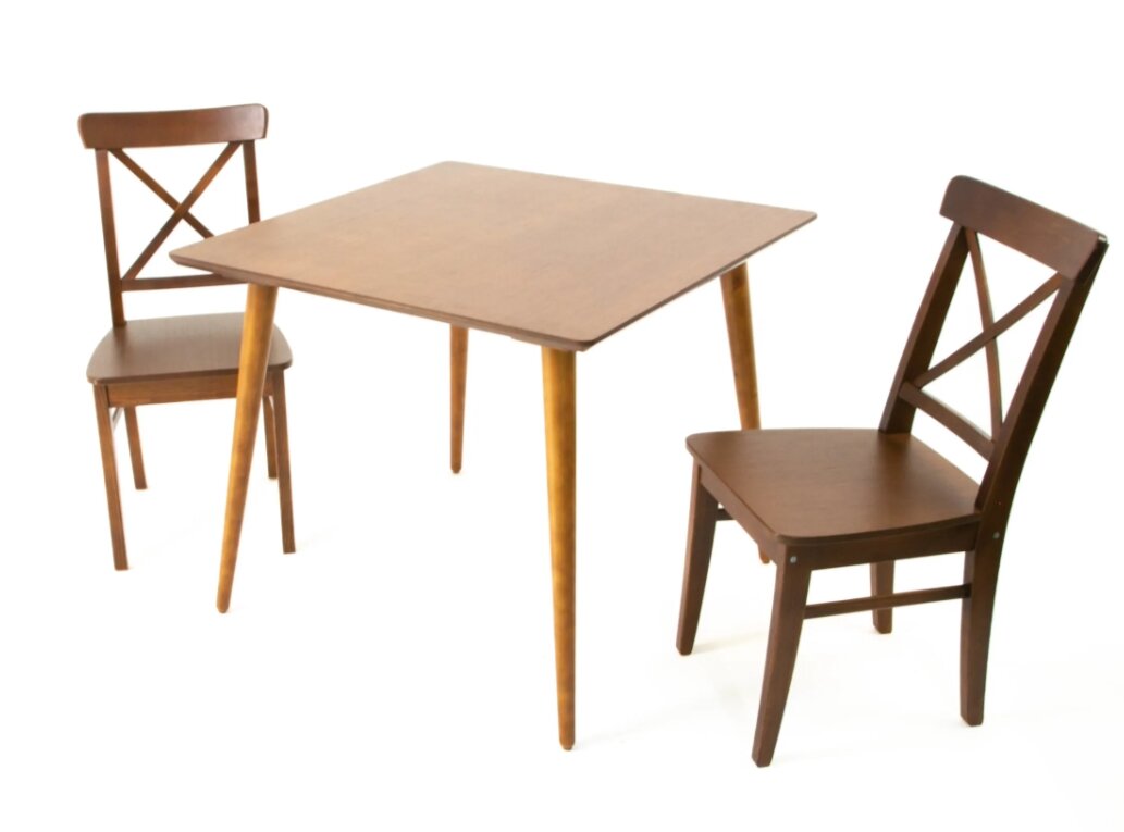 Стол ZiP-mebel Монте М 100 со стульями Ингольф Орех Размеры: Высота 750мм Глубина 1000мм Ширина 1000мм