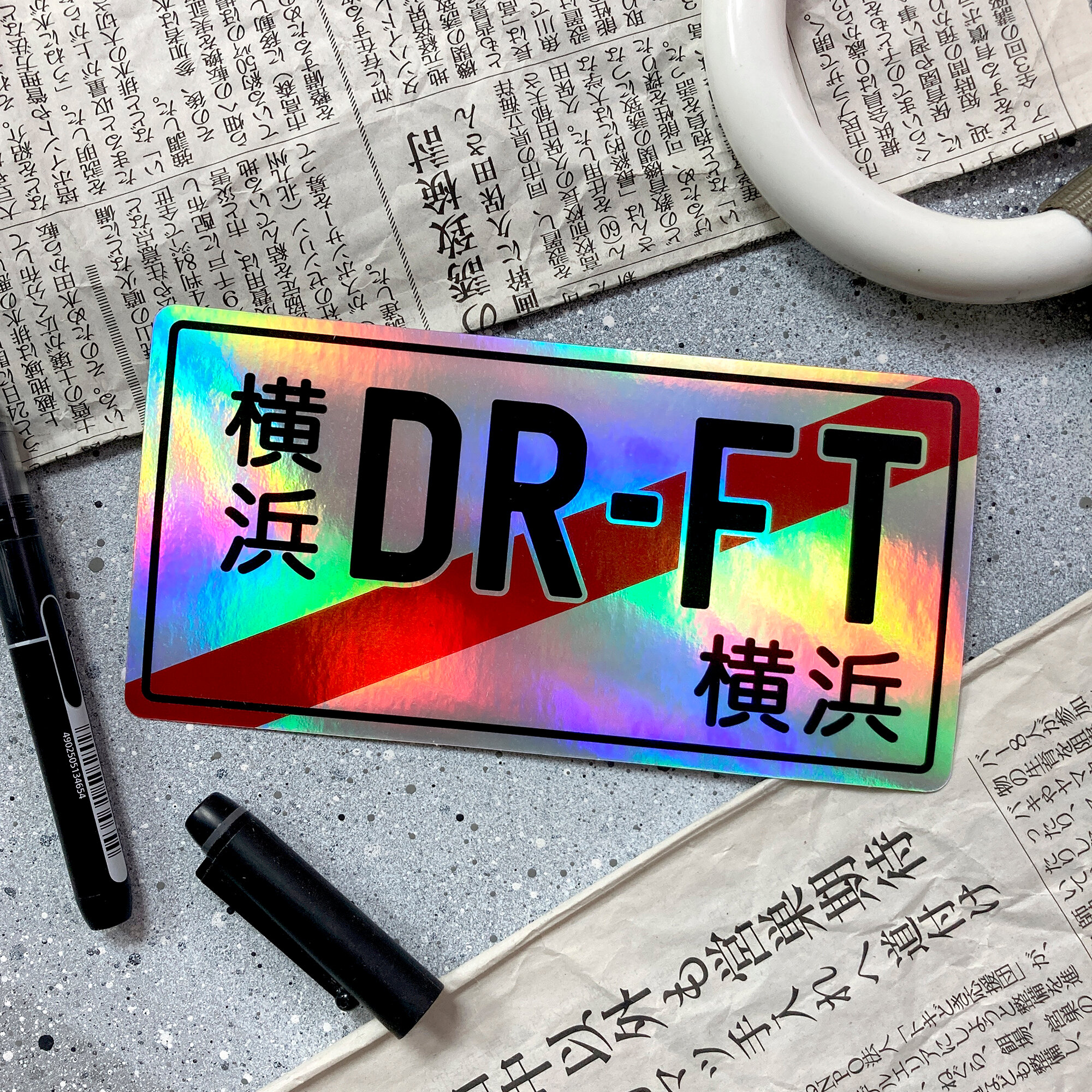 Наклейка на авто японский номер DRIFT, JDM, голография