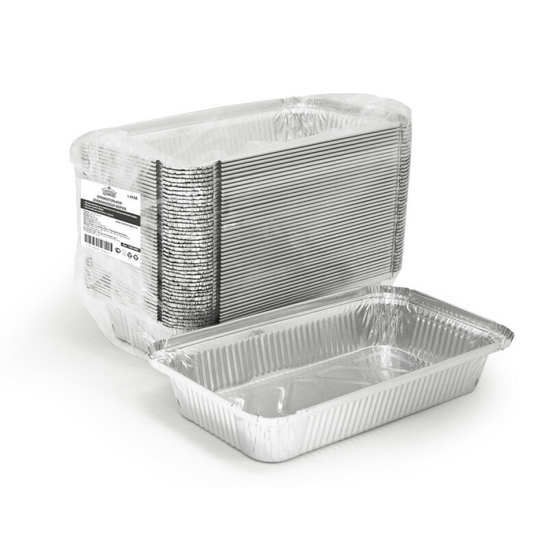 Форма алюминиевая для запекания 620мл 219х127х33мм L-край без крышки уп/25шт