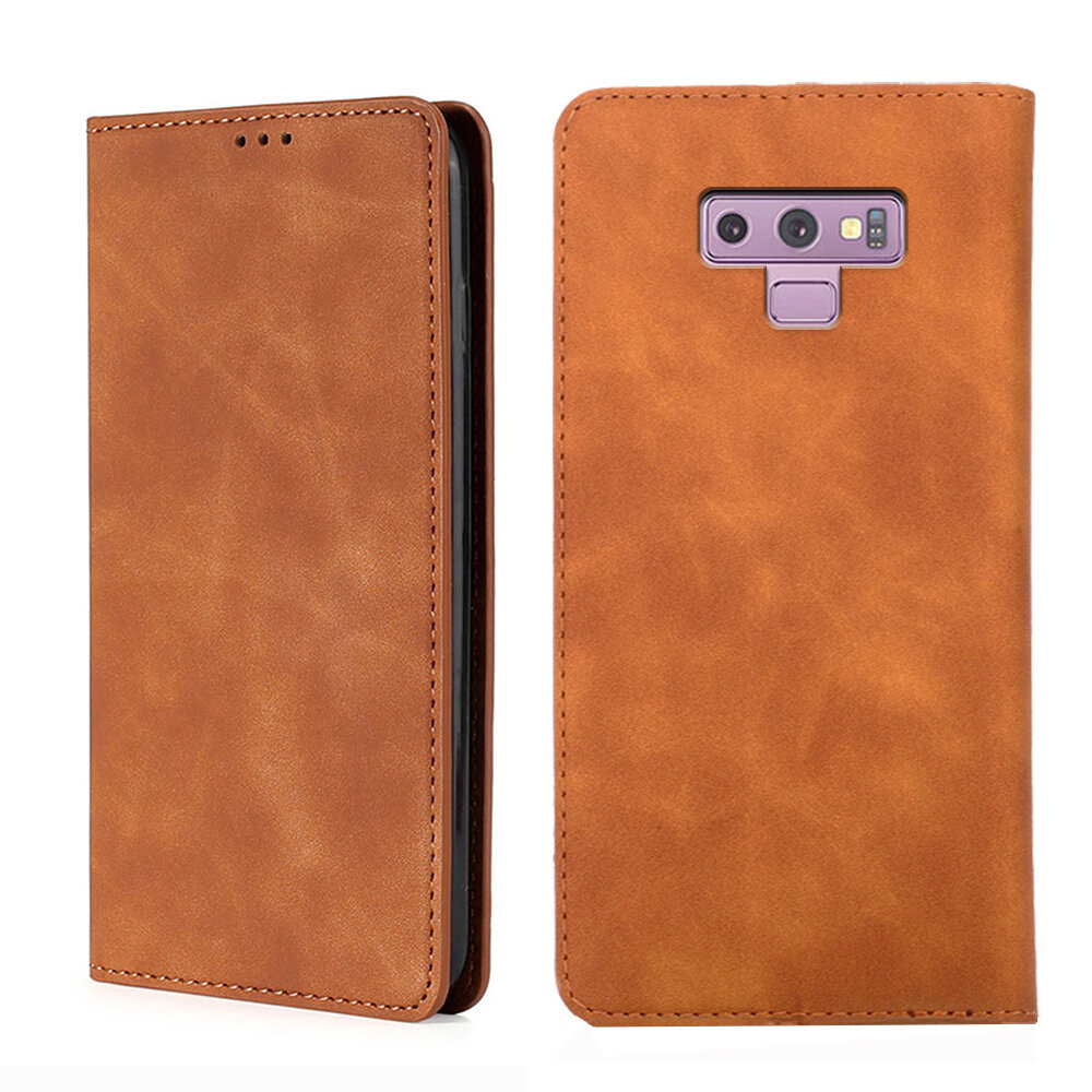 Чехол-книжка MyPads для Samsung Galaxy Note 9 / Самсунг Ноте 9 мягкое прикосновение (светло-коричневый)