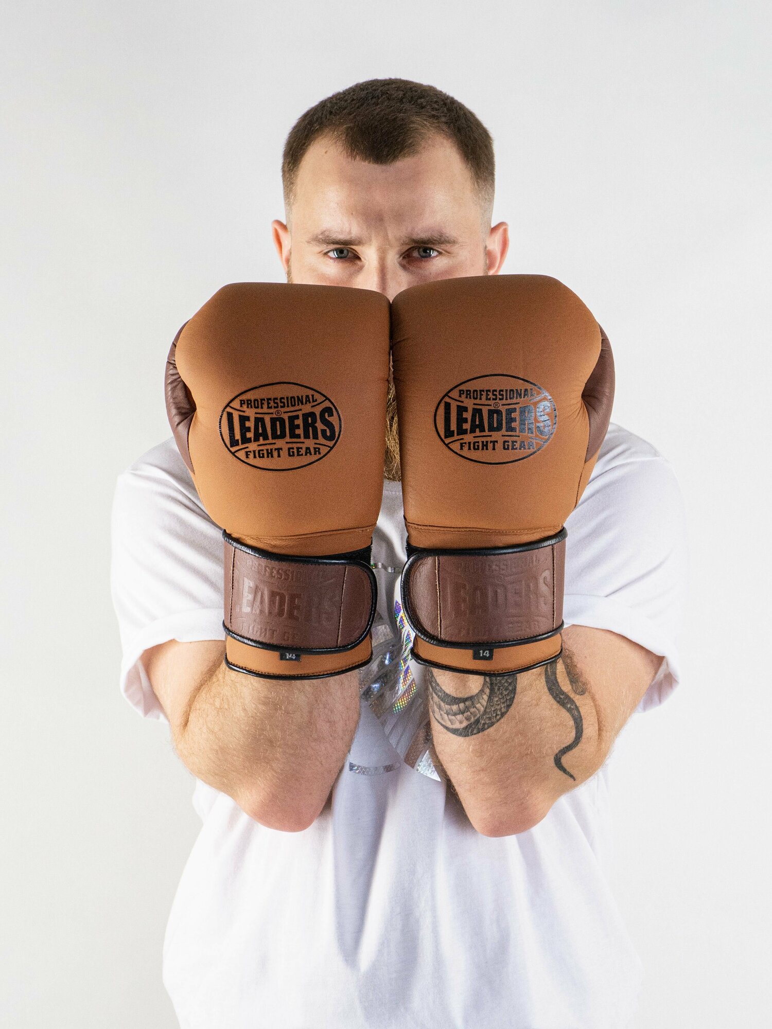 Перчатки боксерские LEADERS HERITAGE BR/BG (коричневый/бежевый) (12 oz)