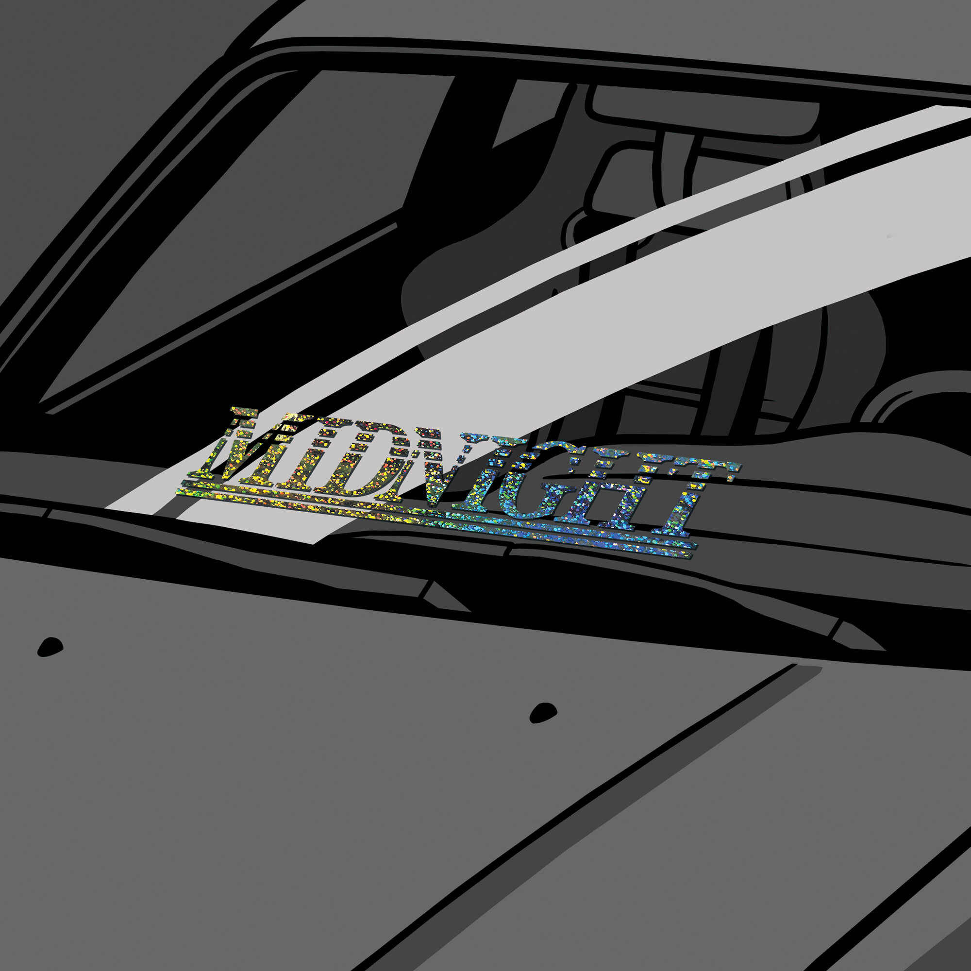 Наклейка на авто JDM, голографический стикер на стекло Midnight 60x12 см