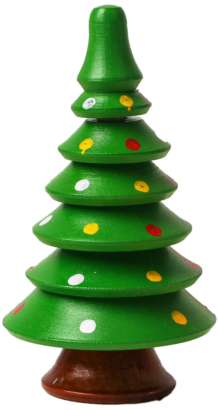 Детская деревянная пирамидка "Ёлочка", 7 деталей, развитие моторики и логики