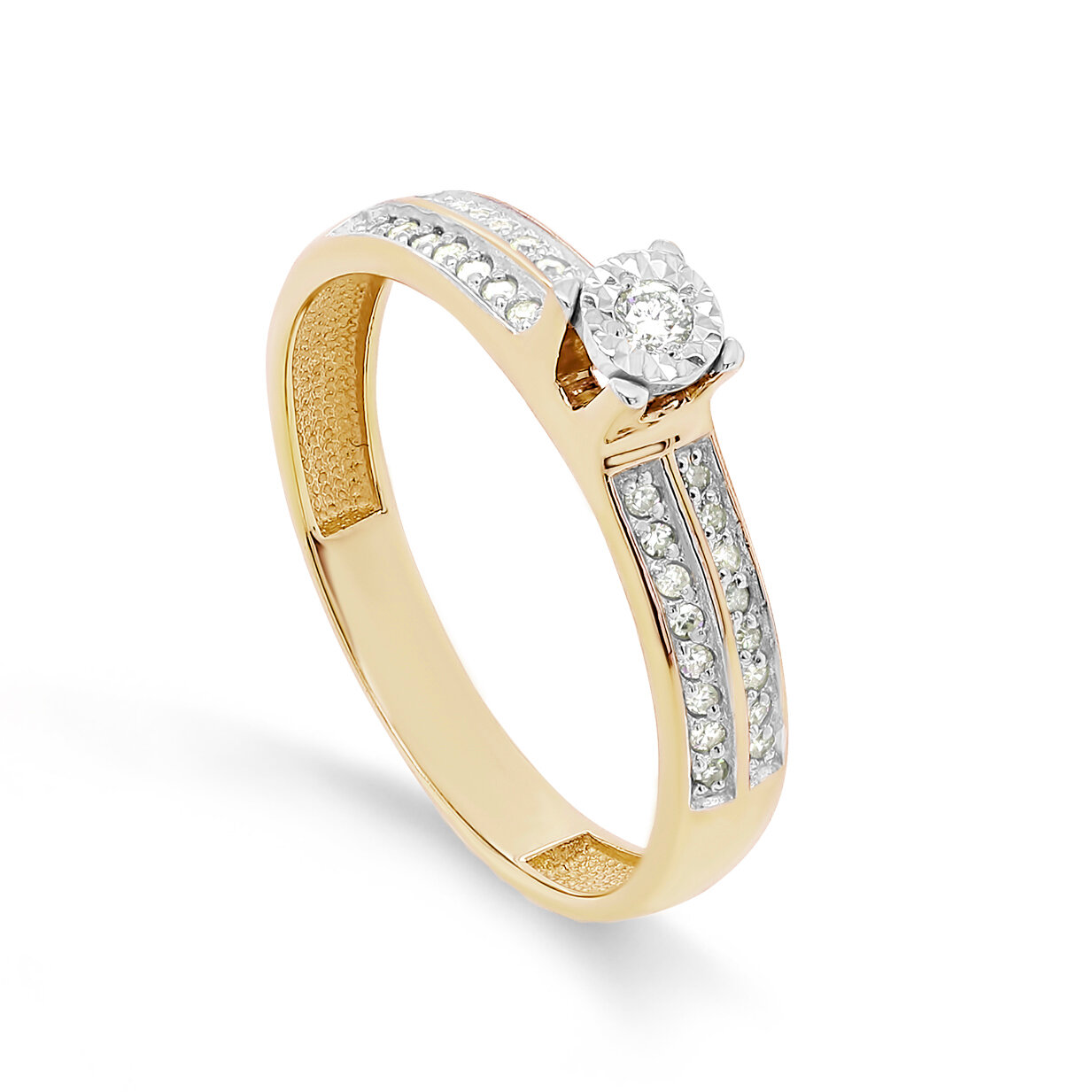 Кольцо, желтое золото, 585 проба, бриллиант