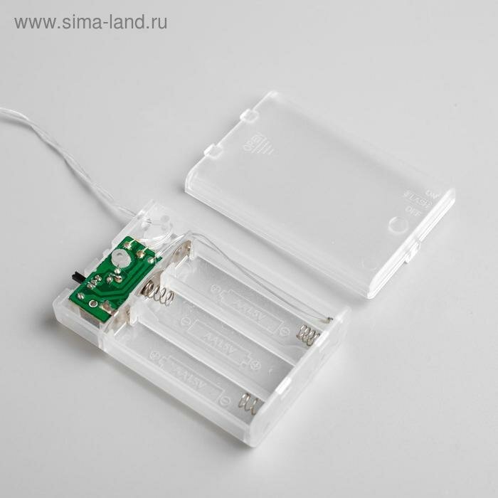 Гирлянда Нить 4 м, IP20, прозрачная нить, 40 LED, 2 режима, батарейки AAх3 (нет в комплекте), свечение белое