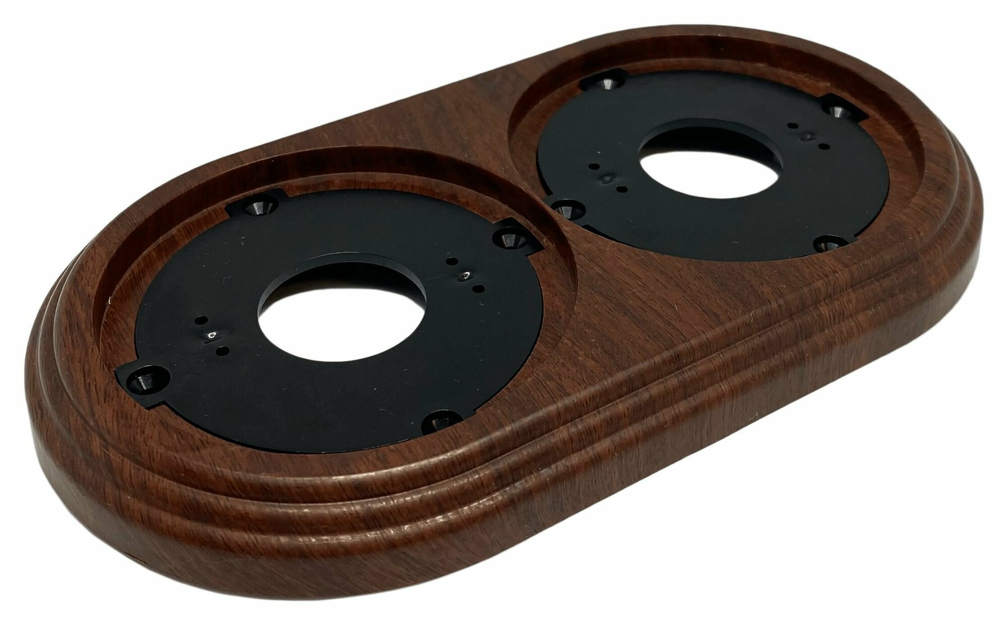 МезонинЪ / Рамка пластиковая для ретро-электрики, 2-местная, цвет - Орех. Серия "Усадьба"