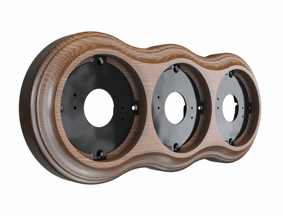 Рамка 3-местная деревянная, МезонинЪ, серия Аврора, цвет Темный дуб