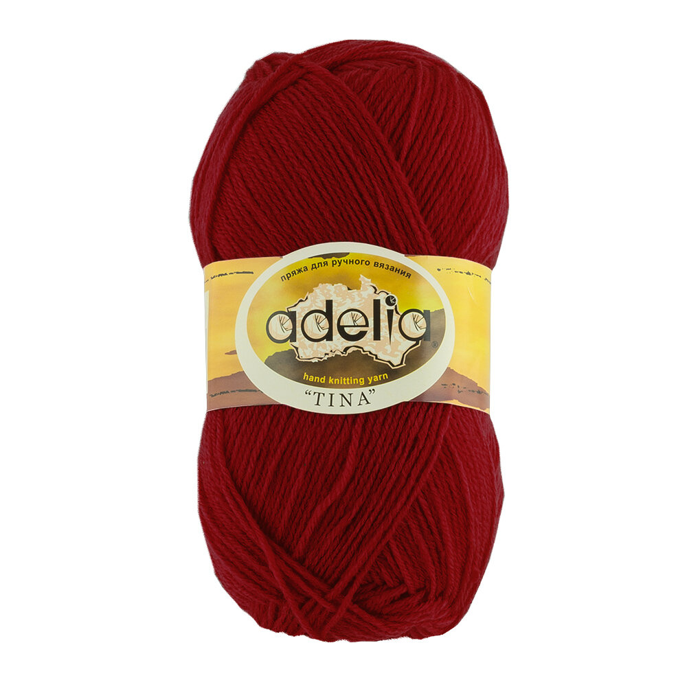 Пряжа ADELIA "TINA" 100% акрил 100 г 308 м №028 бордовый