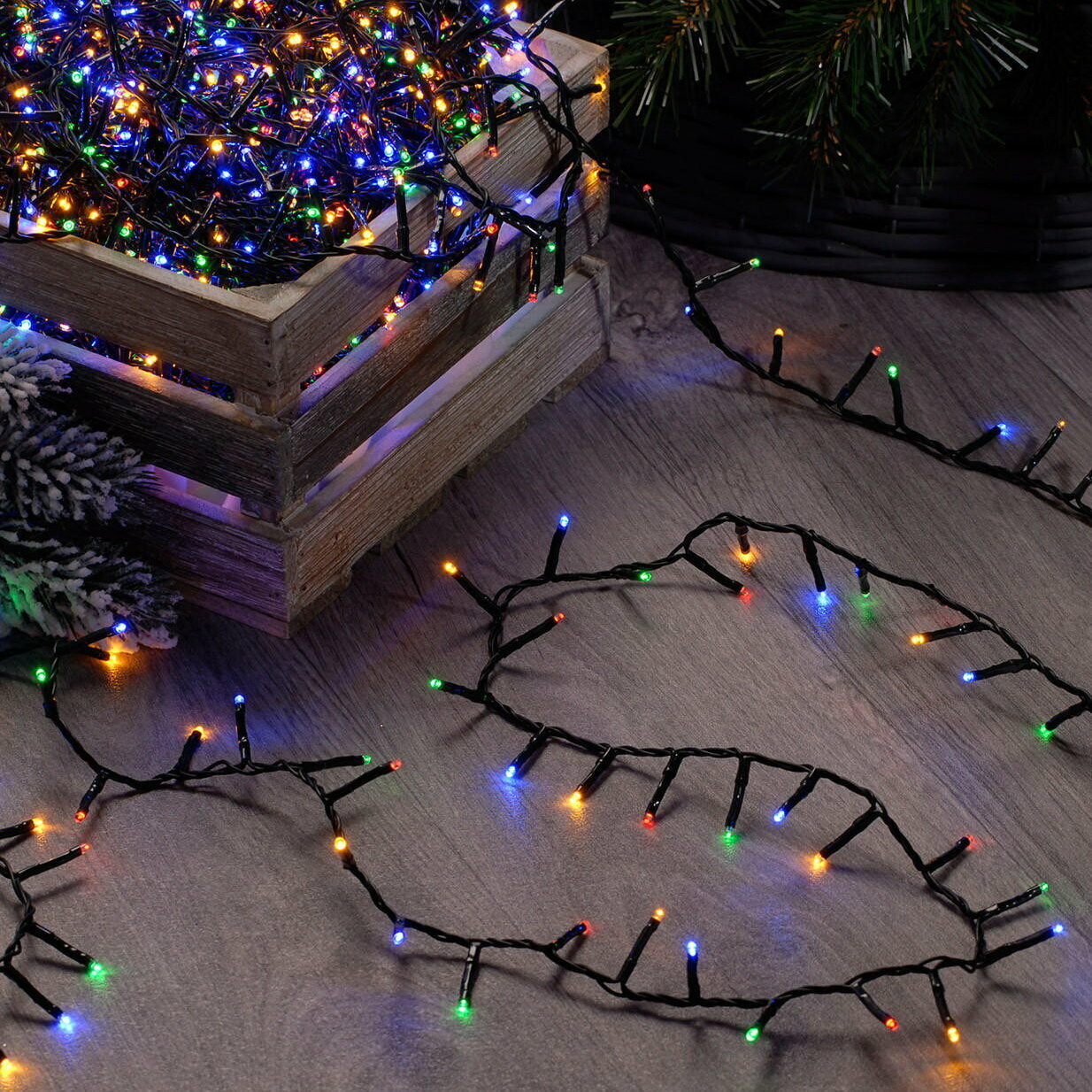 Светодиодная гирлянда Koopman Snake Comfort Basic 14 м, 700 разноцветных LED ламп, зеленый ПВХ, контроллер, IP44, Koopman, AX8510420