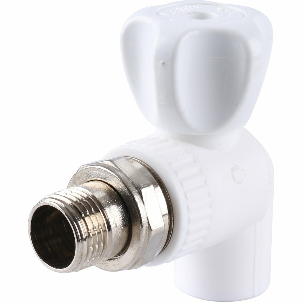 Вентиль для радиатора угловой VALFEX PP-R 20 х1/2" белый 1шт 1014720012