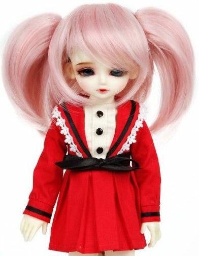 Парик Luts CDW-29 For Honey Delf - Honey Pink (Медово-розовый парик размер 15-18 см для кукол Латс)