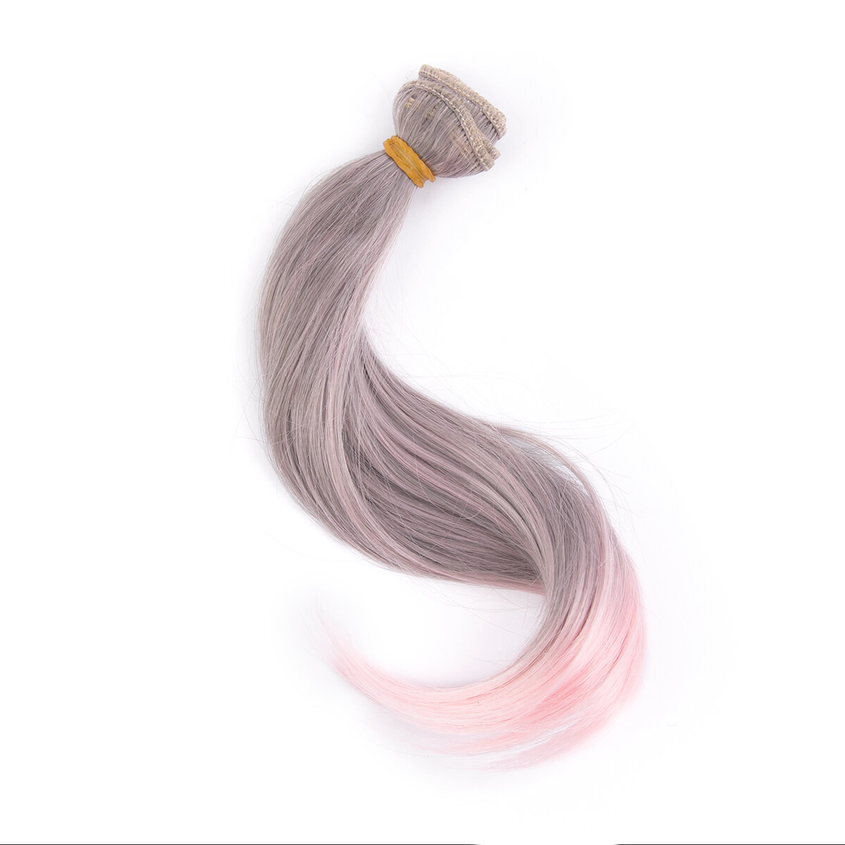 HobbyBe HAR-15-QH90 Тресс для кукол 15 см, 100 см, 22 г, цвета серый и розовый, аксессуар