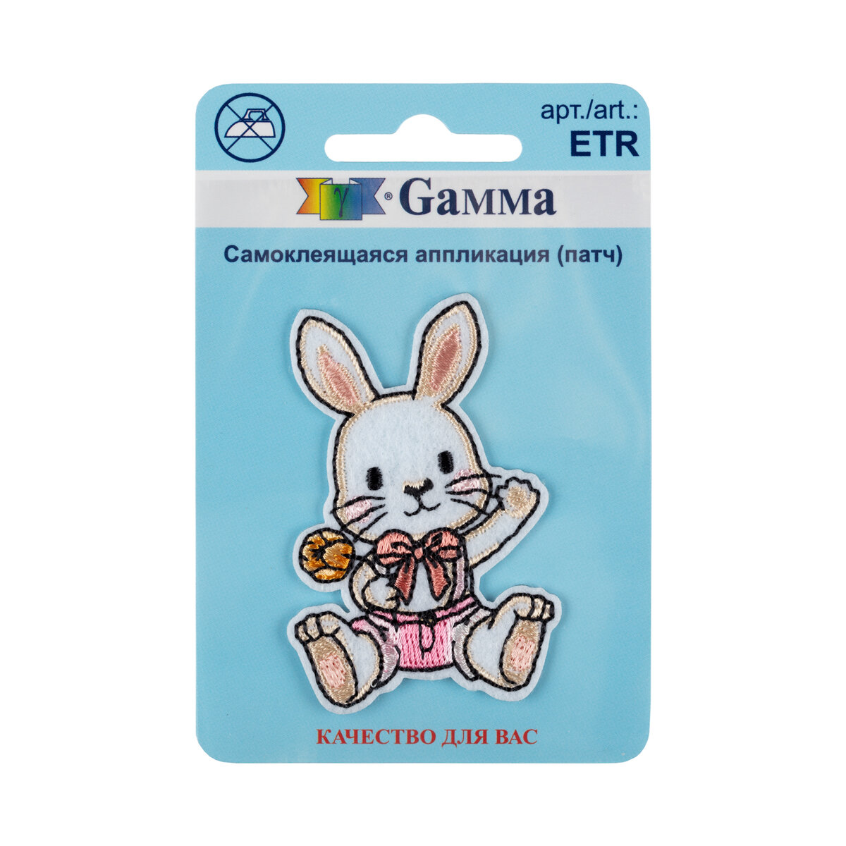 Gamma ETR-HD64 Самоклеящаяся аппликация-патч Зайка 01-124, размер 4×6 см, 1 шт, номер 01
