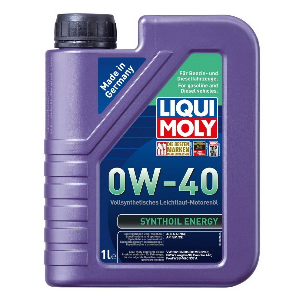 Масло моторное liqui moly synthoil energy a3/b4 0w-40 синтетическое 1 л 9514/1922