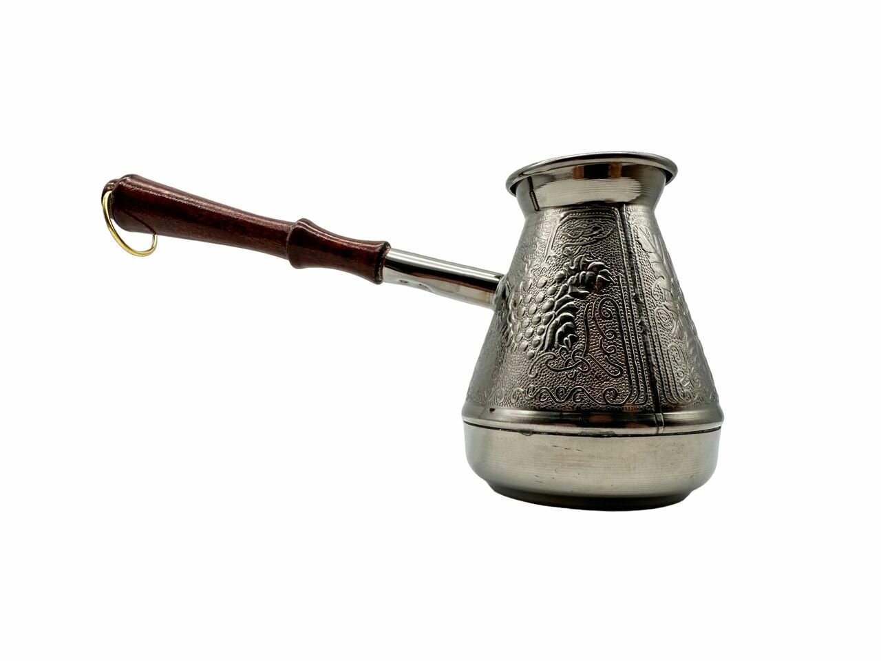 Турка "Виноград Пятигорский", медная, теплоизоляционная деревянная ручка, 300 мл